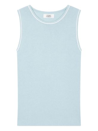 TOMBOY haut sans manches &agrave; bords c&ocirc;tel&eacute;s - Bleu