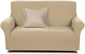 Caleffi Magic Elastischer Sofabezug, Baumwolle, Beige, 3-Sitzer, 55678