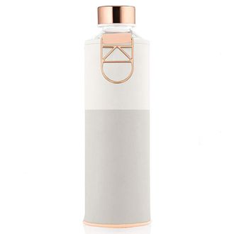 Equa Sage, große Trinkflasche mit Kunstleder-Hülle 750 ml, aus Borosilikatglas, BPA-frei und Auslaufsicher., MM faux SA