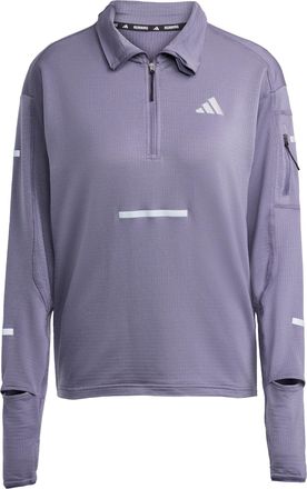 adidas Womens Adi365 Running Climawarm+ Laufshirt mit Rei&szlig;verschluss bis zur Brust Preloved Violet XL