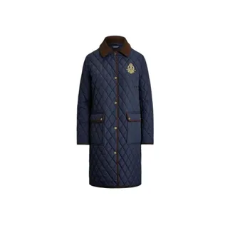 Ralph Lauren Femme, Manteaux, Bleu, Taille: 42 FR Veste matelass&eacute;e Crested
