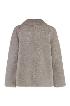 Max Mara Womens Max Mara Violante Short Sheepskin Jacket Turtledove Sheep Faux Fur & Shearling Coats