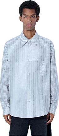 Marni Gestreiftes Baumwoll-Popeline-Hemd - - Shirts - Herren - Grau - M