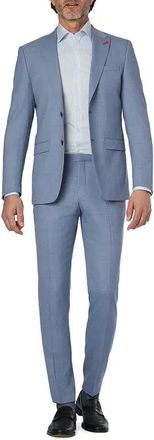 Roy Robson Herren Anzug blau meliert Slim Fit