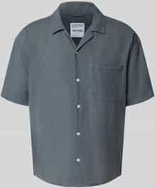 Only & Sons Relaxed Fit Freizeithemd aus Baumwoll-Leinen-Mix Modell CAIDEN