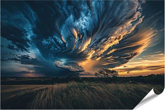 Islandburner XXL Bild Poster Bedrohlich d&uuml;sterer riesiger Hurrikan Tornado apokalyptisch dramatisch Premium Bilder Fotodruck