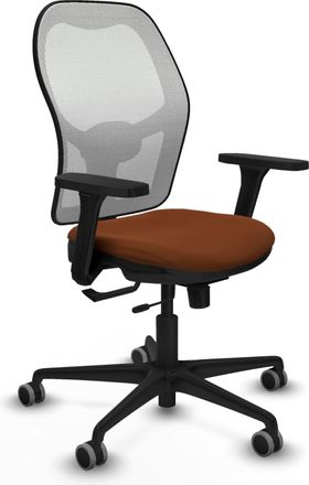 Piqueras y Crespo B&uuml;rostuhl aus blauem Netzgewebe mit 3D-Armen, h&ouml;henverstellbare Lendenwirbelst&uuml;tze, ausgestattet mit Syncro/Traslack und Schaumstoff, Rollen 65 mm, Pa