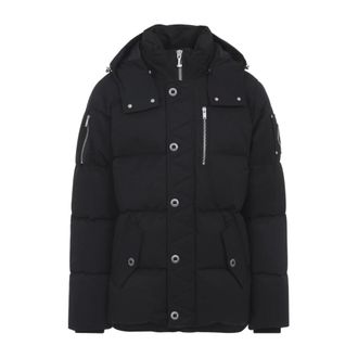 Moose Knuckles Homme, Vestes, Noir, Taille: L Veste 3Q en Coton Noir avec Capuche