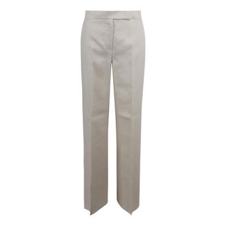 Max Mara Femme, Pantalons, Beige, Taille: 36 FR Pantalon Droit en Lin