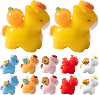 DOITOOL 12 St&uuml;ck Mini-Pferd aus Kunstharz: Kleine Tierstatue aus Kunstharz f&uuml;r Terrarium - Party-Dekoration zum Jahr des Pferdes - Dekorationen zum chinesisch