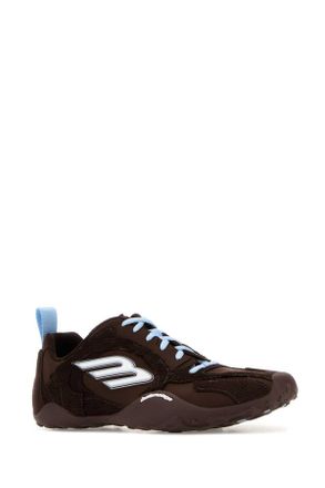 Balenciaga Womens Brown Canvas And Corduroy Monday Ultra Sneakers Brwn-Wht-L Blue-Beig Brwn/wht/l Blue/beig
