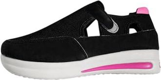 Generic Chaussures d&eacute;contract&eacute;es pour femme Printemps &eacute;t&eacute; Flat Fly Tiss&eacute;e P&acirc;te respirante Chaussures d&eacute;contract&eacute;es en maille Sandales Hot Cake, Noir, 39 EU