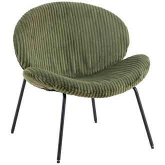 Made In Meubles Fauteuil en velours vert Kanoa