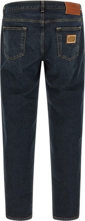 Dolce & Gabbana Logo Plaque Jeans - Dark Blue