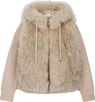 Max & Moi Velvia Kapuzenjacke - Nude