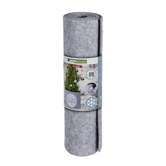 WINDHAGER Cache-Pot d&eacute;coratif en Feutre Hello Winter M - 114 x 25 x 0,3 cm - Gris/Blanc - Protection hivernale pour Plantes en Pot - Protection Contre Le Froid 