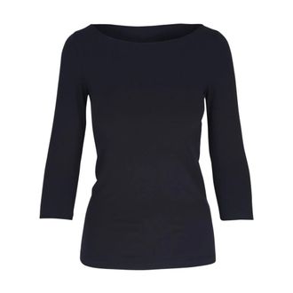 Majestic Filatures Blau Rundhals Langarm T-shirt - - Tops - Damen - Blau - L