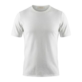 Wool & Co Homme, Tops, Blanc, Taille: M Girocollo in cotone pettinato a manica corta Taglio Vivo
