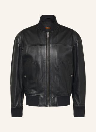 HUGO BOSS Lederblouson Jokans schwarz
