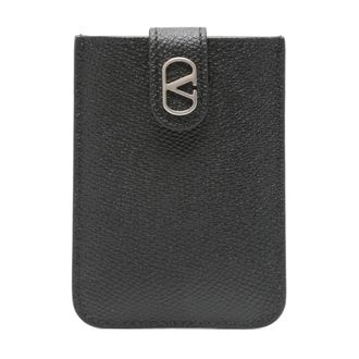 Valentino Garavani Schwarzes Lederportemonnaie mit Druckknopf - - Accessories - Herren - Schwarzk - ONE SIZE