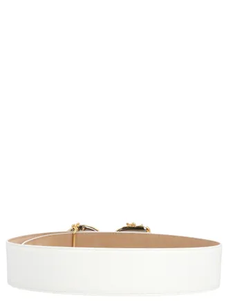 Dolce & Gabbana Womens White Calfskin High-Waist Belt