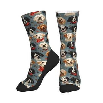 Generic Imprimé De Chiot De Dessin Animé Chaussettes Femme Unisex Chausettes Évacuant LHumidité Chaussettes Pour Trekking Adulte Ado 40Cm