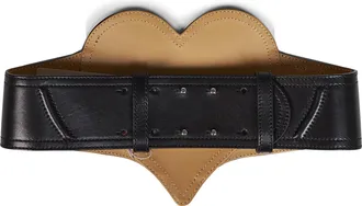 Vivienne Westwood Leather Heart Corset Belt - Black