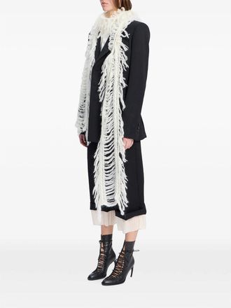 Ann Demeulemeester Brushed Mohair Wool Scarf - White
