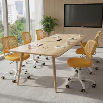 Furniture R Meetingraum Stuhl ergonomisch, höhenverstellbarer Drehstuhl ohne Armlehnen, Netzrückenlehne, 38x40cm Sitz, 32cm Rückenlehne, für Büro & Besprechung, O