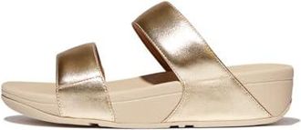 FitFlop CONFORTABLE PANTOUFLE ERGONOMICA FEMME LULU LEATHER SLIDES TP ARGENT talla numeric_39