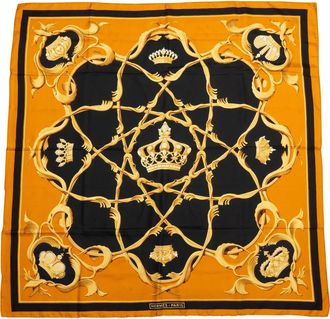 Herm&egrave;s T&uuml;cher & Schals - Hermes Classic Krona Silk Carre 90 Scarf Tuch - Gr. unisize - in Gelb - f&uuml;r Damen