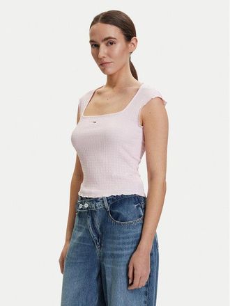 Tommy Jeans Top DW0DW22220 Hellrosa Slim Fit