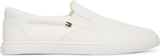Tommy Hilfiger Sneakers aus Stoff Tommy Hilfiger Th Low Profile Slip On FW0FW09103 Wei&szlig;