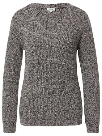s.Oliver Strickpullover mit V-Ausschnitt und Raglan&auml;rmeln
