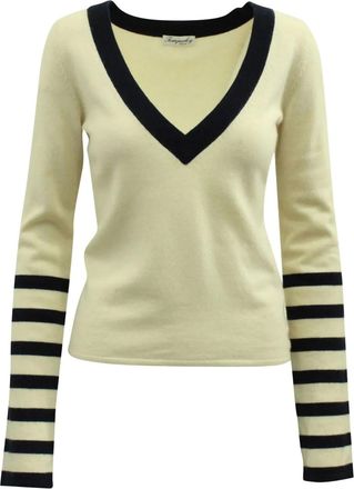 Temperley London pull en cachemire à rayures - Blanc