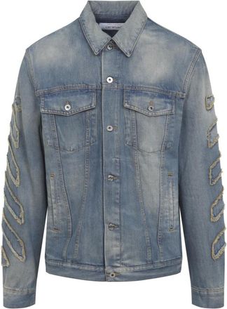 Off-white Homme, Vestes, Bleu, Taille: M Veste Bleue pour Homme Aw25