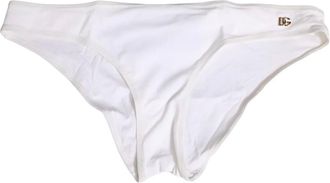 Dolce & Gabbana Femme, Sous-v&ecirc;tements, Blanc, Taille: 38 FR Bas de Bikini avec Logo DG