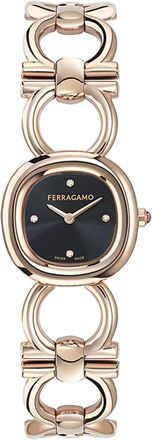 Ferragamo Uhr - Analoge Quarzuhr Za-Double Gancini Jewel-F - Gr. unisize - in Rosa - f&uuml;r Damen