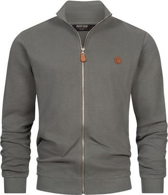 Indicode Homme INGuadalupe Cardigan Veste tricot&eacute;e en coton | Pull avec poignets c&ocirc;tel&eacute;s Pullover pour hommes, Castor Gray, XL