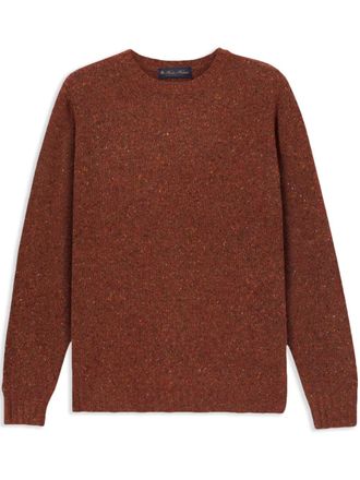 Brooks Brothers pull mouchet&eacute; &agrave; col rond - Marron
