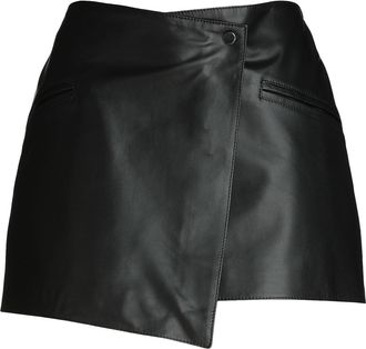 8 by YOOX LEATHER WRAP MINI SKIRT