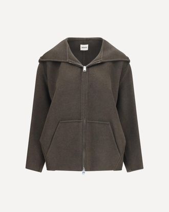 Khaite Womens Veste Dolem En Maille Army Melange Khaki Jacket