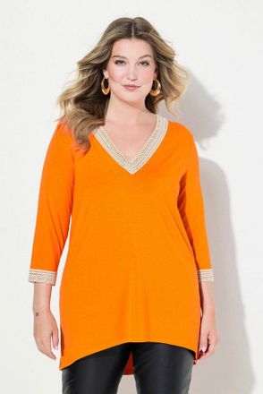 Miamoda T-Shirt T-Shirt A-Line Stickerei-Borte