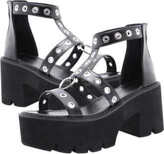 Soimiss Sandales &agrave; Talons Hauts pour Femme &Eacute;l&eacute;gantes Style Romain Semelles Antid&eacute;rapantes &Eacute;pais