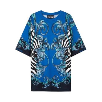 Versace Jeans Couture Barocco Zebra T-Shirt - - Tops - Herren - Blau - S
