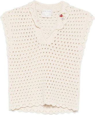 Forte_Forte Femme, Tops, Beige, Taille: 40 FR Top en crochet de coton