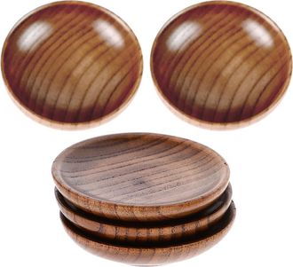 Aboofan 5 St&uuml;ck Sojasaucenschalen aus Langlebigem Holz Kleine Runde Dip Schalen f&uuml;r Gew&uuml;rze Saucen und Sushi Leicht und Platzsparend f&uuml;r Zuhause und Restauran