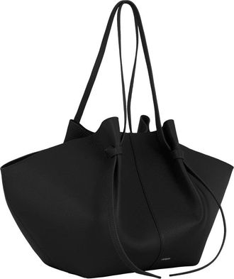Yuzefi Womens Shoulder Bag Mochi Black Leather