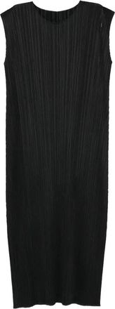 Pleats Please Issey Miyake Knielanges Kleid - Schwarz