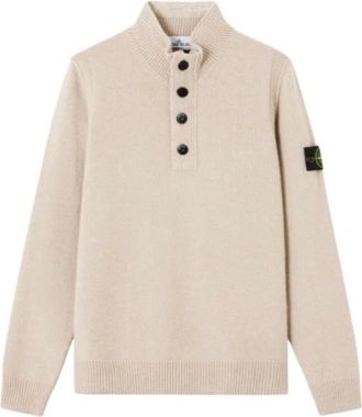 Stone Island Pullover mit halbem Rei&szlig;verschluss - - Knitwear - Herren - Beige - M